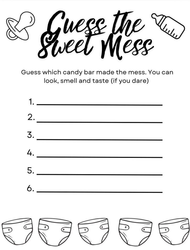 Guess the Smelly Diaper Game - Fun Baby Shower Activity! - Etsy