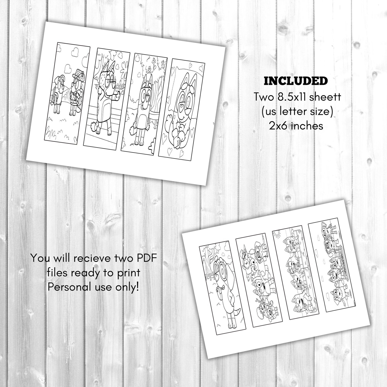 Bluey Coloring Bookmark Printable Bluey Activities Fun Coloring Sheet ...