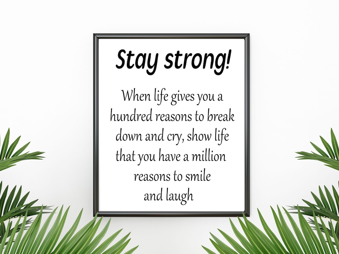 Stay Strong Women Motivational Printable, Fierce Women Quote, Strong ...