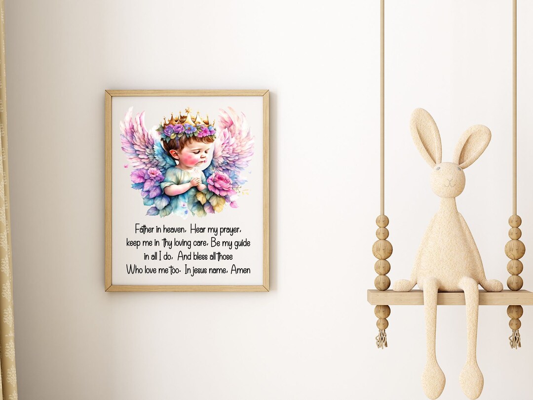 Kids Prayer Wall Art, Kids Prayer Sayings, Nursery Wall Art, Printable ...