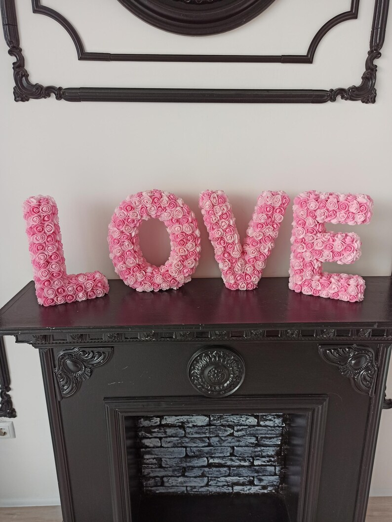 Foam Rose Standing LOVE Letters, Freestanding LOVE Letters, Rose ...