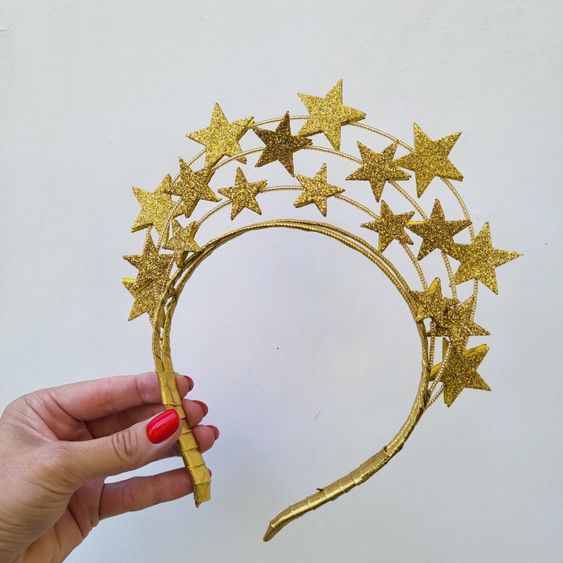 Gold Star Christmas Headband for Kid, Gold Stars Crown, Celestial ...