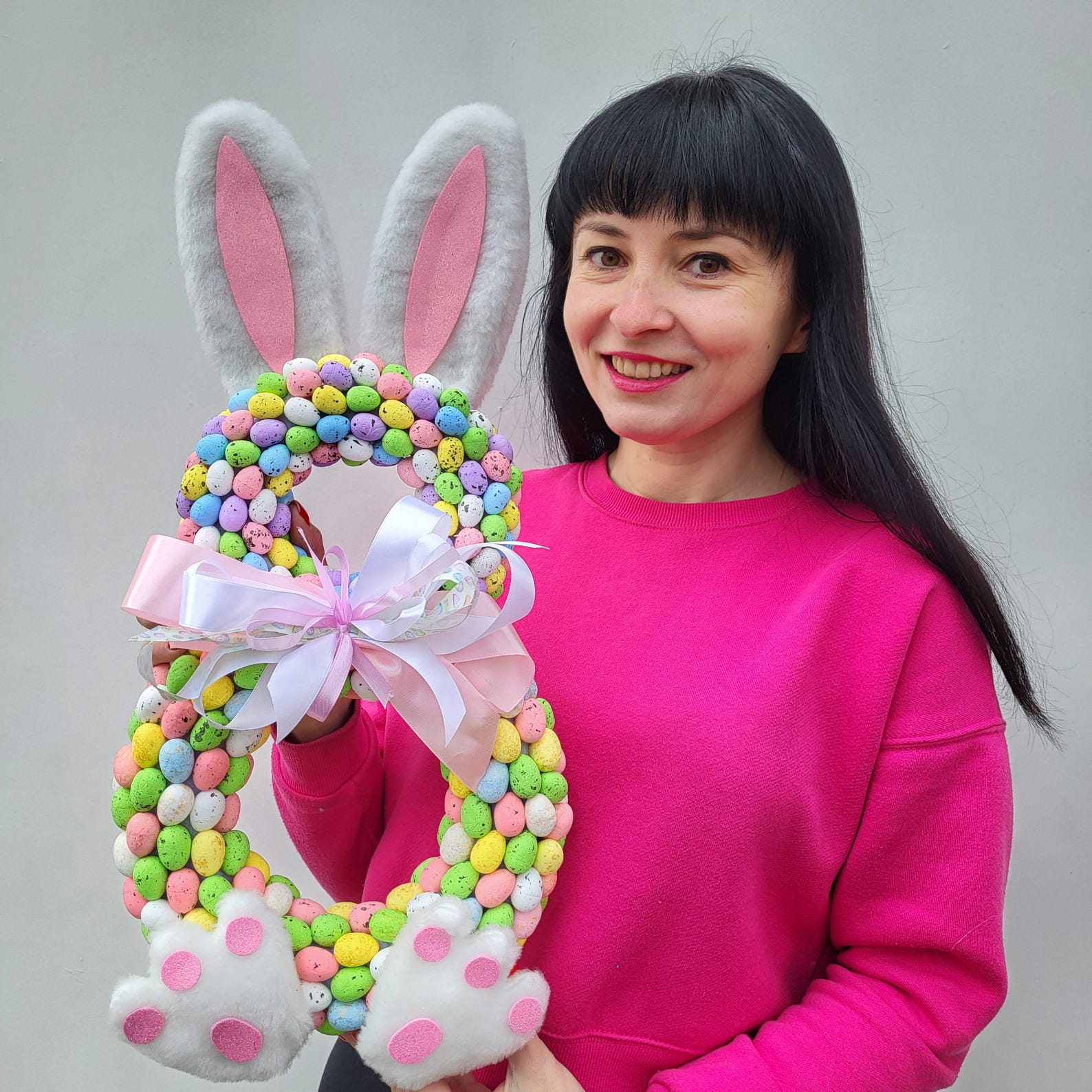 Easter Bunny Wreath, Nursery Easter Decor, Easter Egg Wreath, Bunny ...