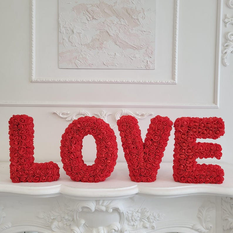 Foam Rose Standing LOVE Letters, Freestanding LOVE Letters, Rose ...