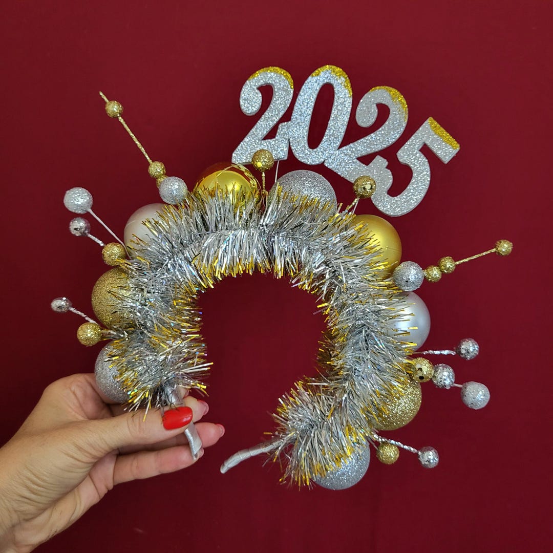 2025 New Years Eve Crown, 2025 Headband, 2025 Crown, Ornament Headband ...