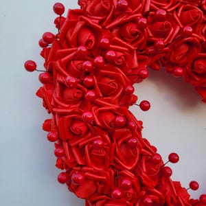 Red Rose HEART WREATH, Valentine Wreath, Heart Shaped Rose Wreath ...