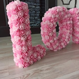 Foam Rose Standing LOVE Letters, Freestanding LOVE Letters, Rose ...