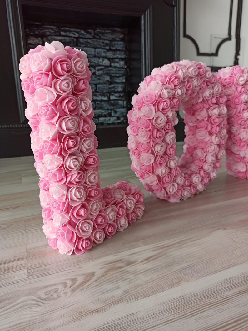 Foam Rose Standing LOVE Letters, Freestanding LOVE Letters, Rose ...
