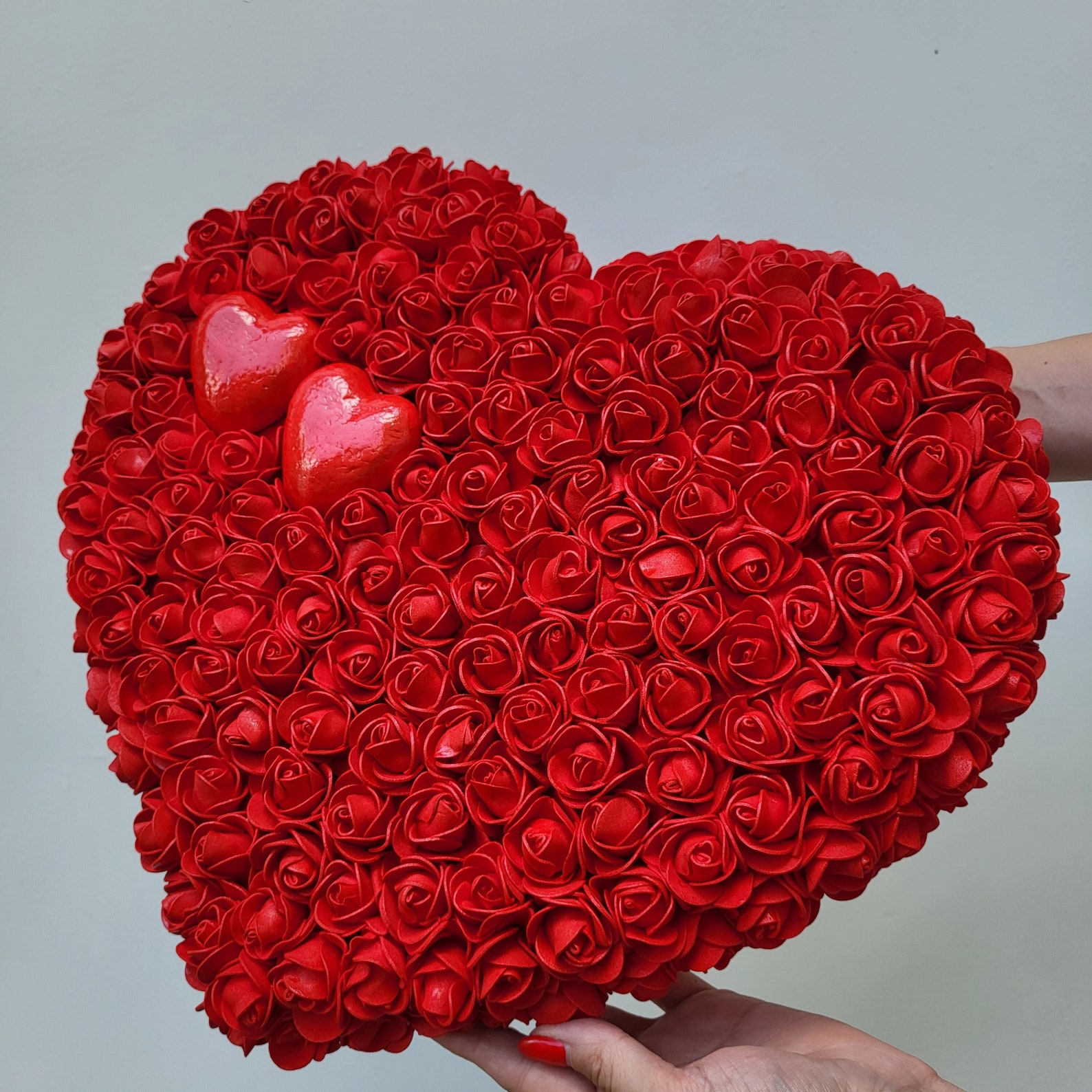 Red Rose HEART WREATH, Red Heart Wreath, Love Wreath, Wedding Wreath ...