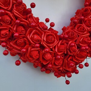 Red Rose HEART WREATH, Valentine Wreath, Heart Shaped Rose Wreath ...