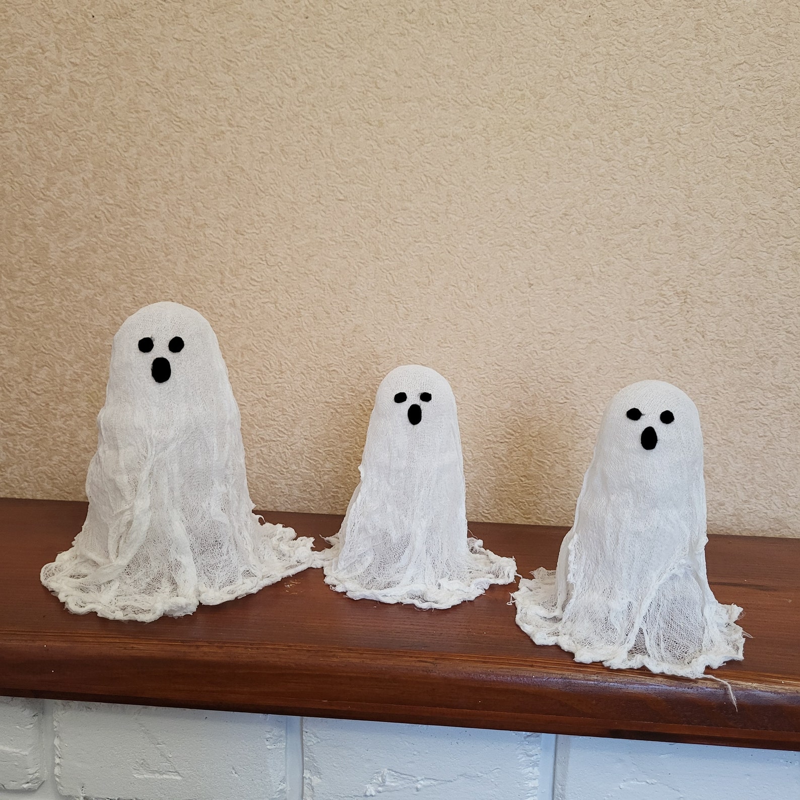 3 Handmade Ghosts Tea Light Holder, Halloween Night Light, Spooky ...