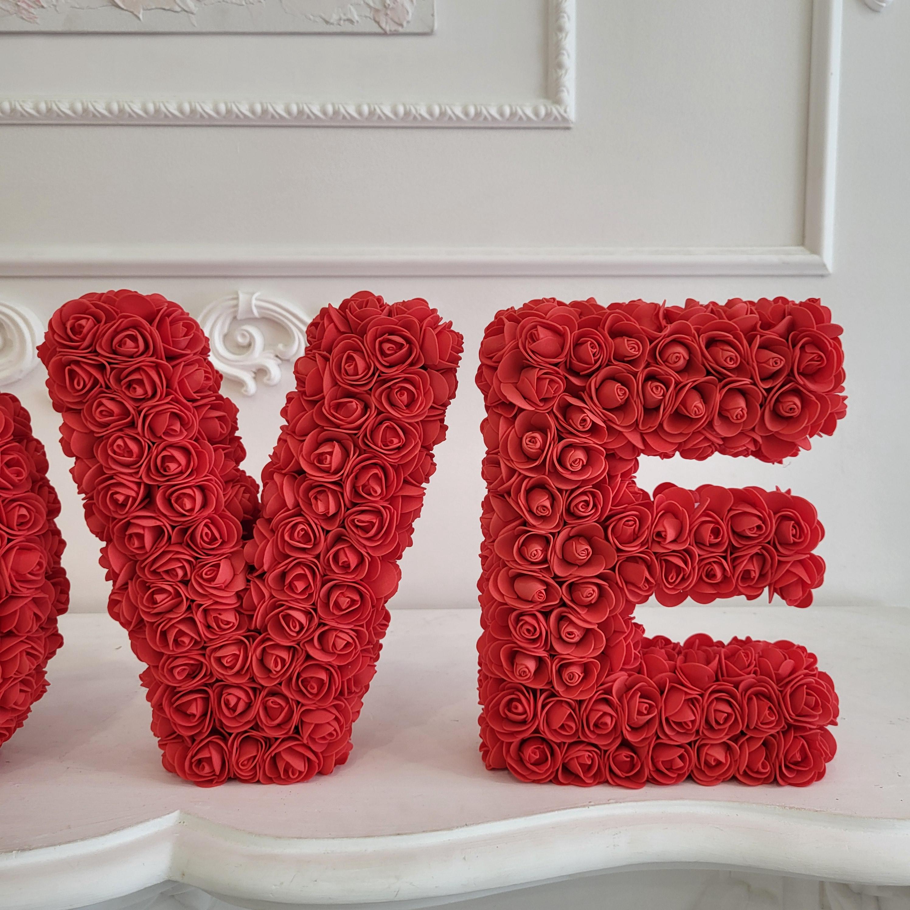 Foam Rose Standing LOVE Letters, Freestanding LOVE Letters, Rose ...