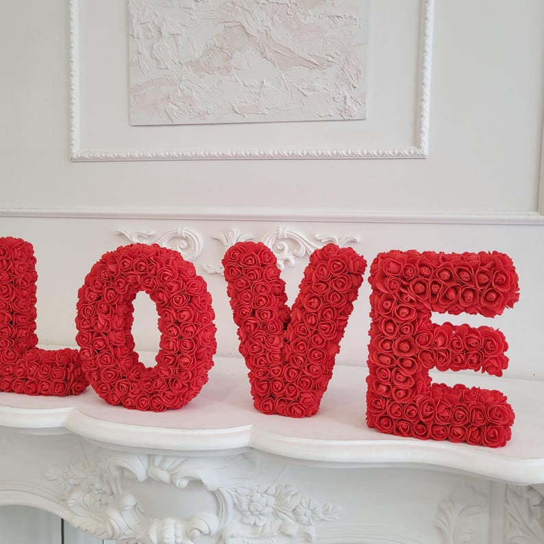 Foam Rose Standing LOVE Letters, Freestanding LOVE Letters, Rose ...