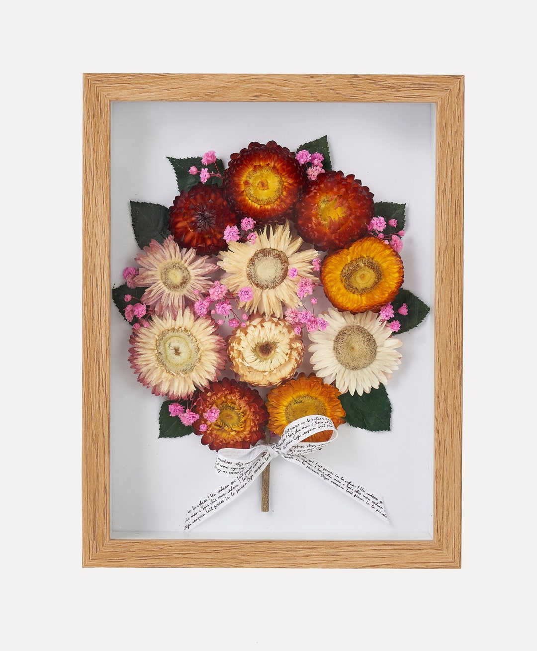 Handmade Pressed Dried Flower Arrangement, Framed Floral Display - Etsy
