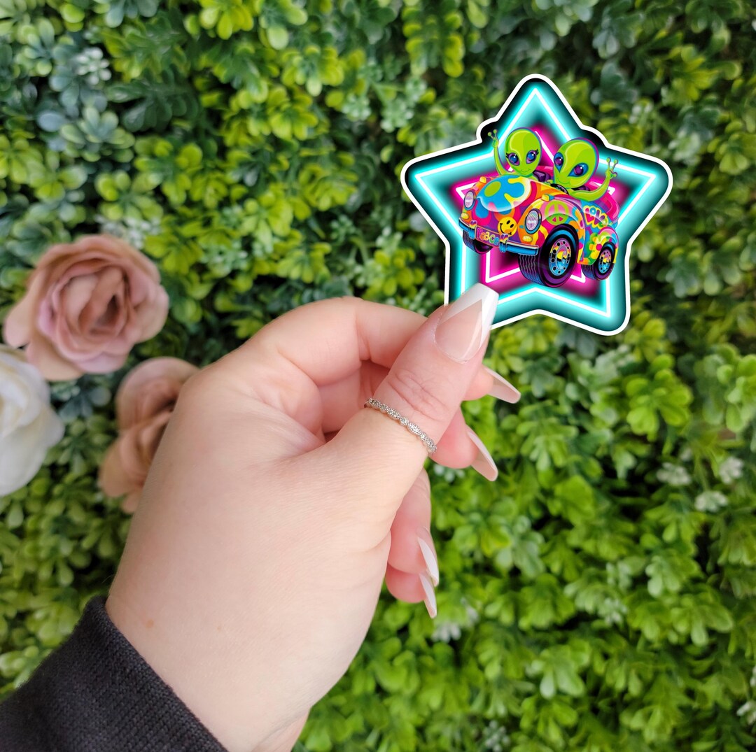 Frank Alien Star Sticker 90s Nostalgia Holographic Stickers Laptop ...