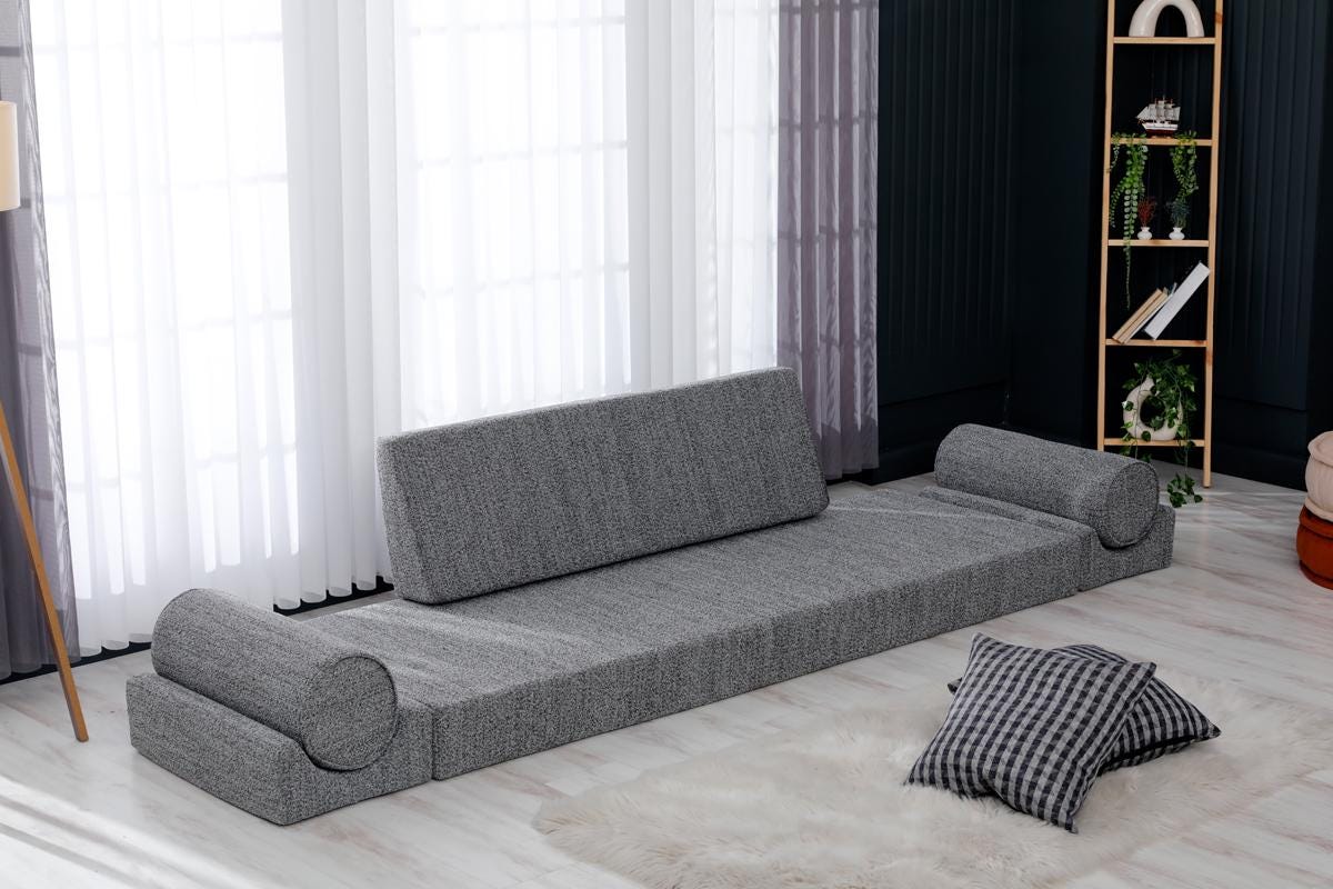 Grey Floor Sofa, Yoga Meditation Sofa, Bohemian Floor Sofa, Arabian ...