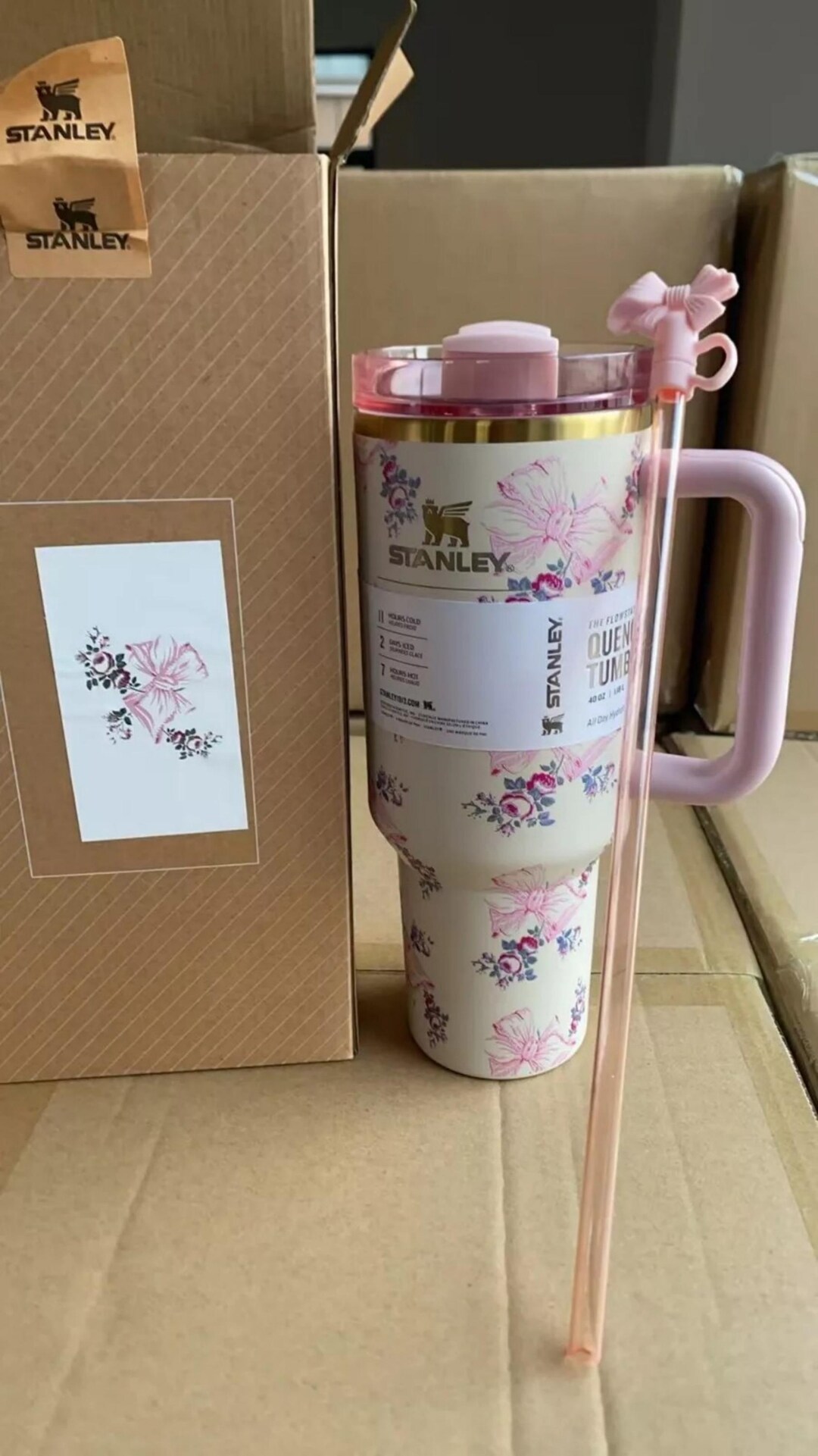 Authentic Stanley X Loveshackfancy Quencher Custom Engraved Floral ...