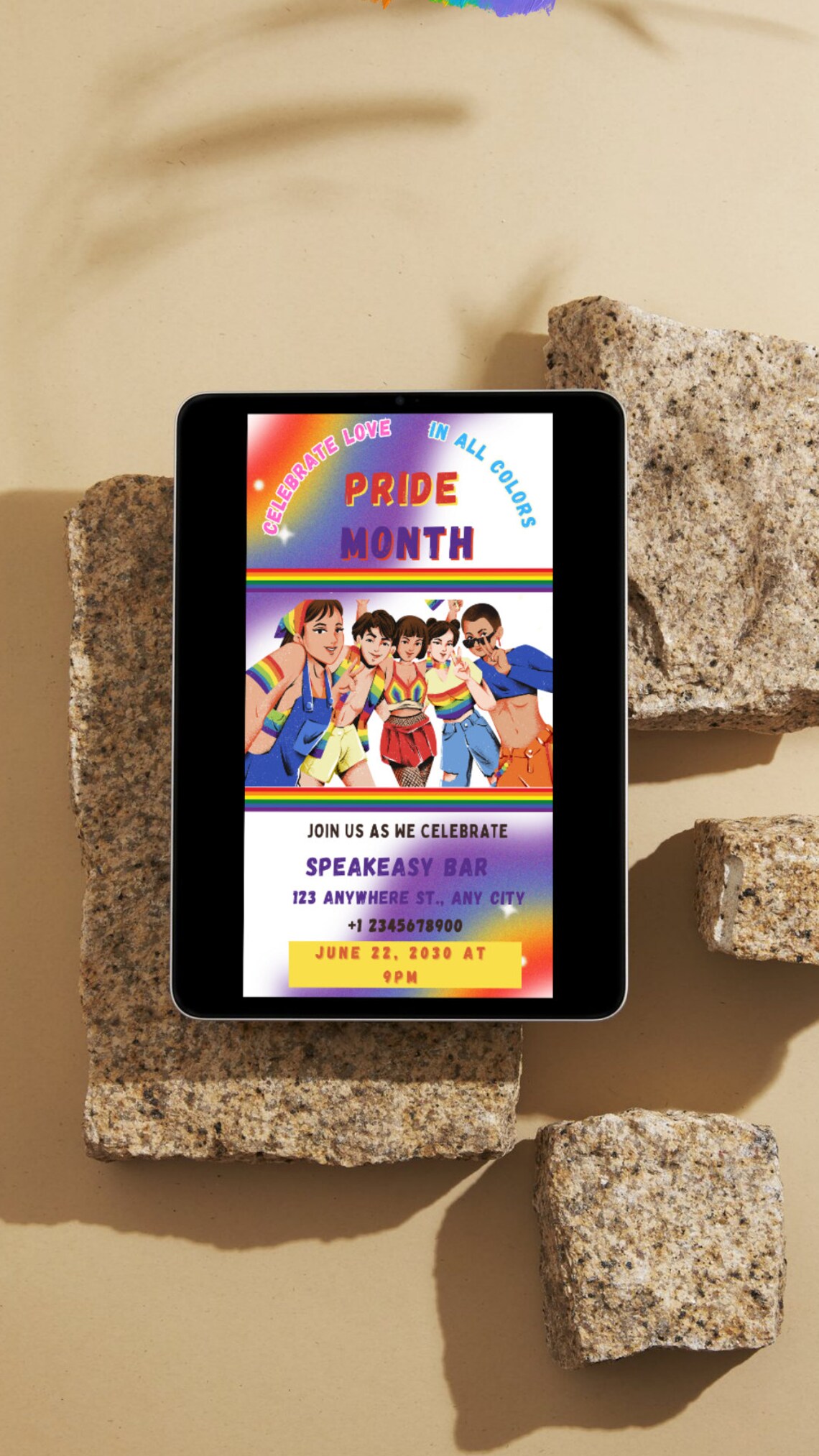 Editable Pride Party Invitation for Instagram Stories - Rainbow, LGBTQ+ ...