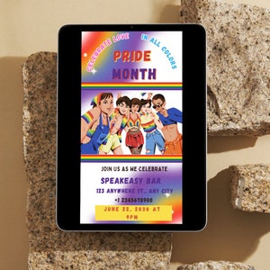 Editable Pride Party Invitation for Instagram Stories - Rainbow, LGBTQ+ ...