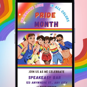Editable Pride Party Invitation for Instagram Stories - Rainbow, LGBTQ+ ...