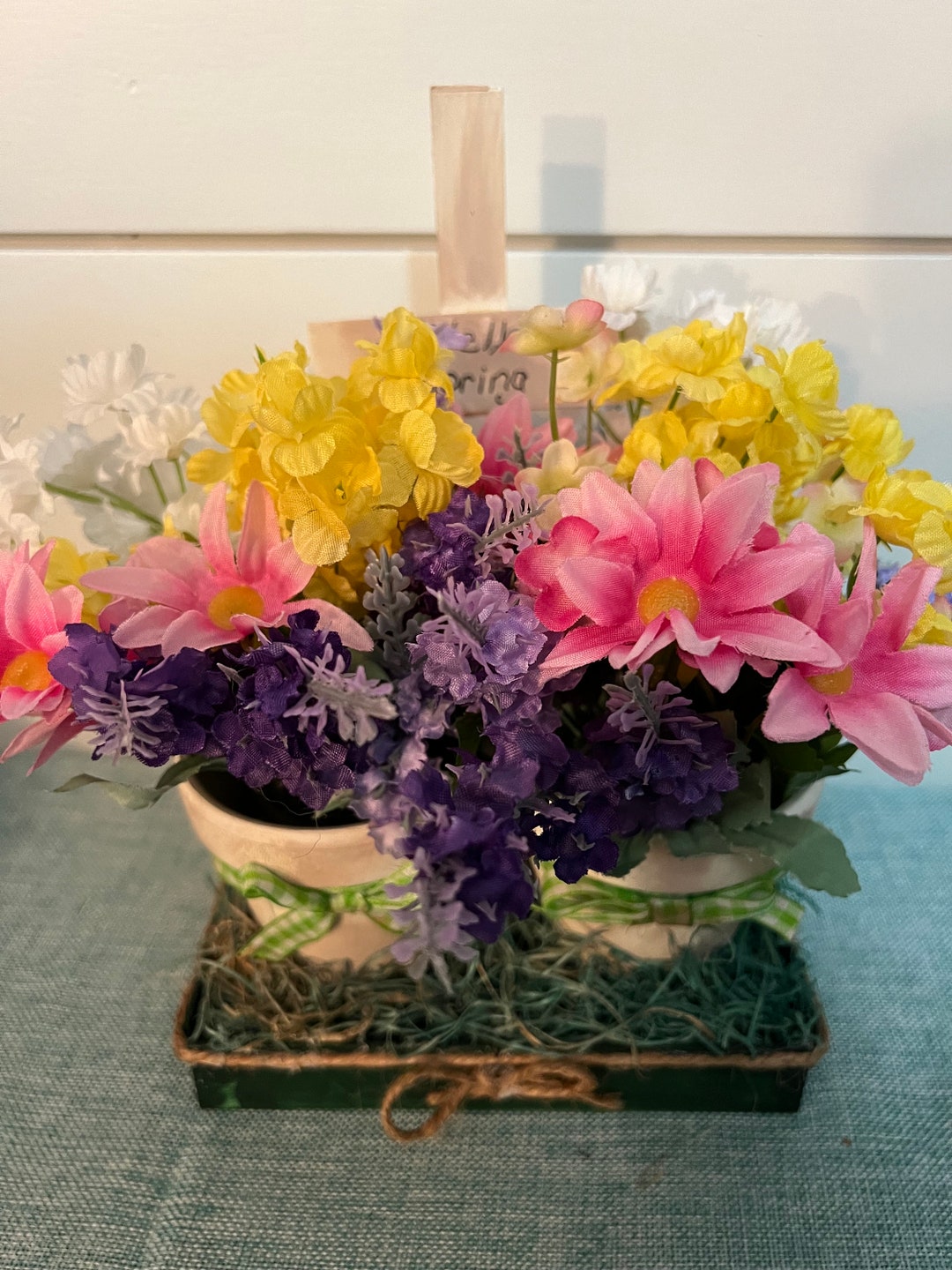 Rustic Farmhouse Country Flower Pots in Holder - Etsy