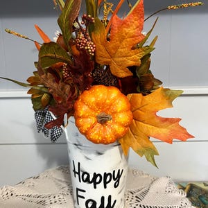 Happy Fall Metal Bucket Flower Arrangement - Etsy