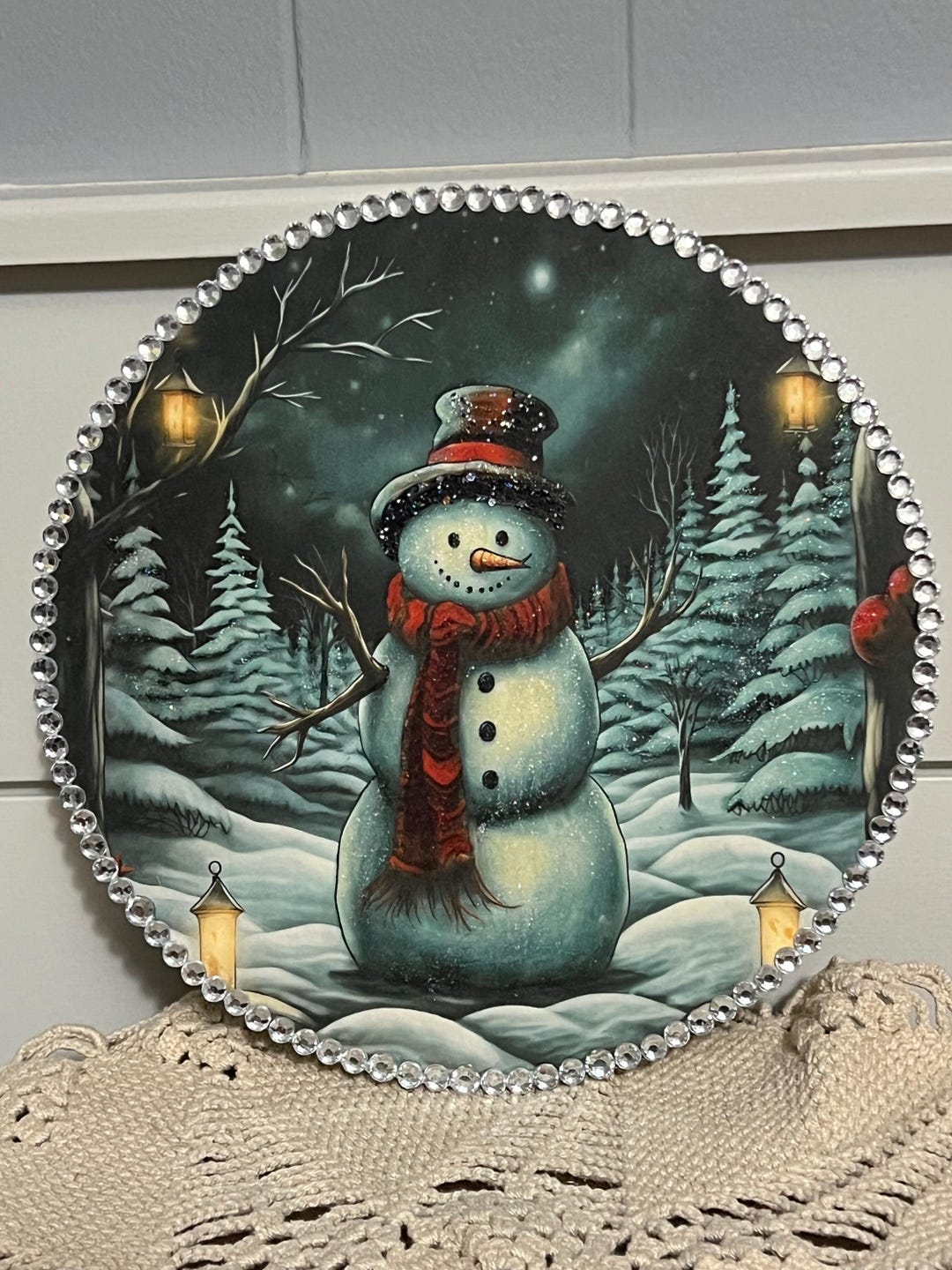 Christmas Winter Snowman Round - Etsy