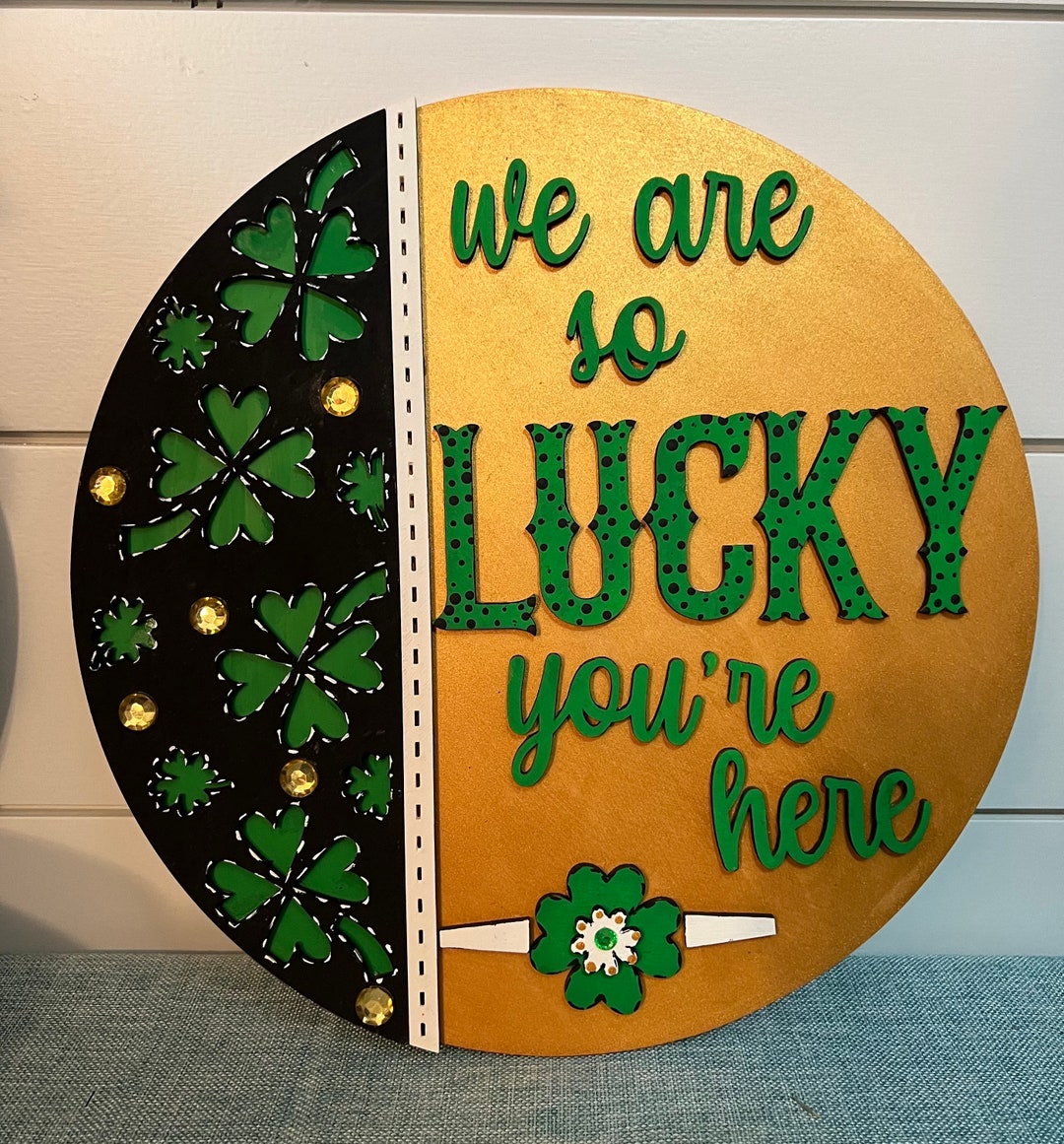 Lucky St Patricks Day Wooden Door Hanger - Etsy