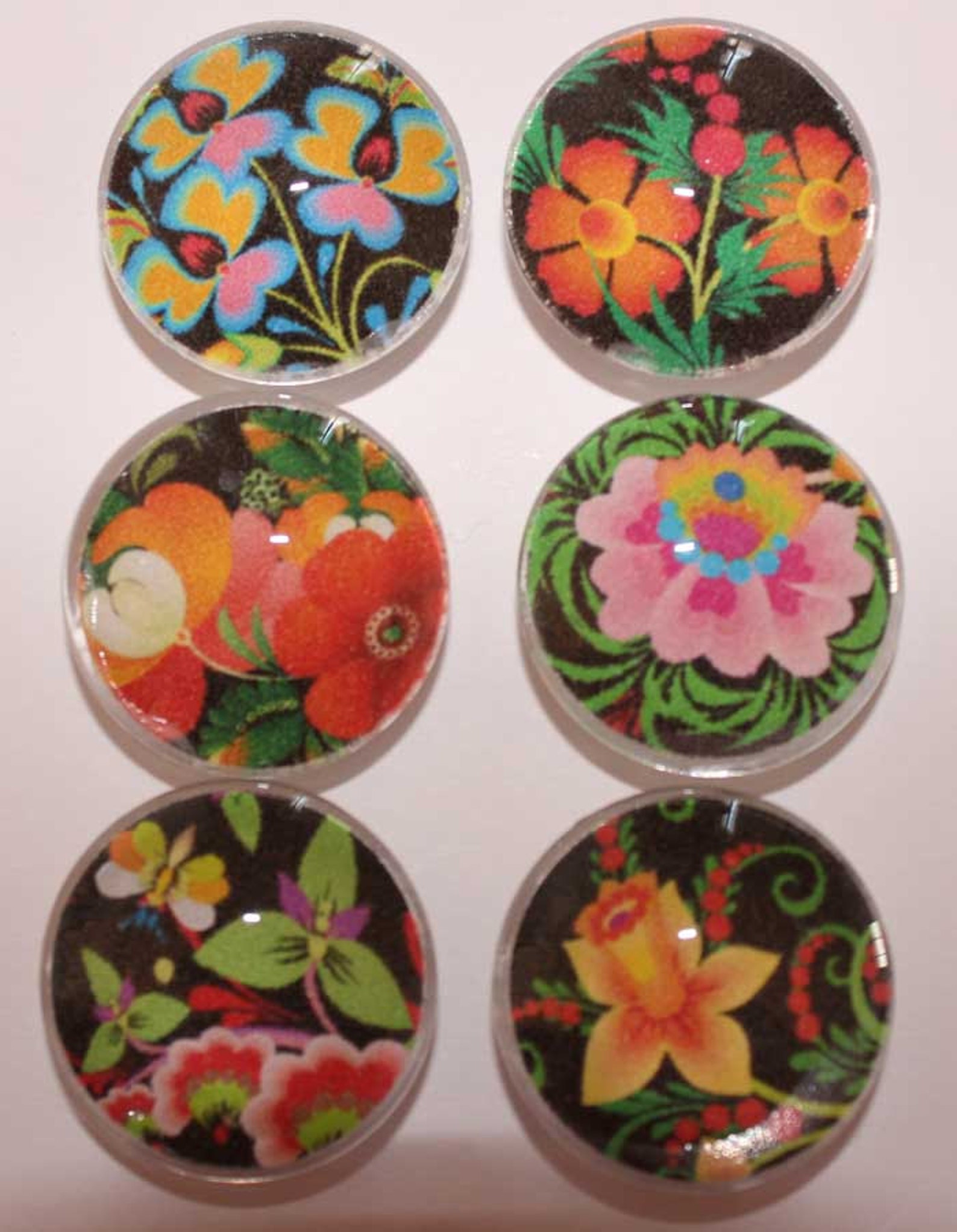 Mod Flowers Glass Gem Super Strong Magnets Set of 6 - Etsy