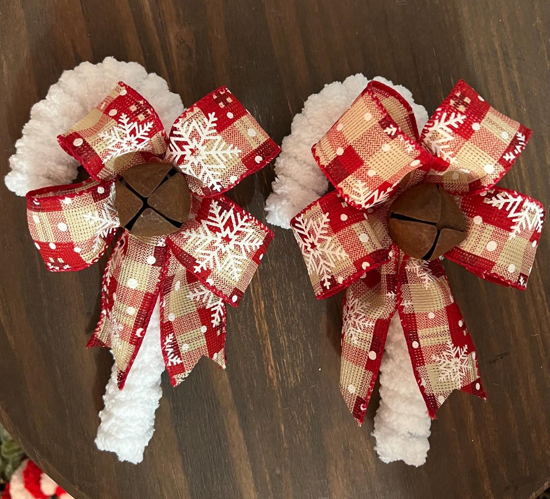 White Christmas Chunky Candy Cane Decorations - Etsy