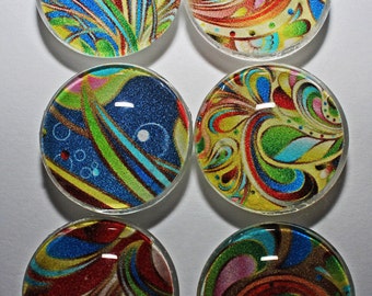 Bright Fractals Glass Gem Super Strong Magnets Set of 6 - Etsy