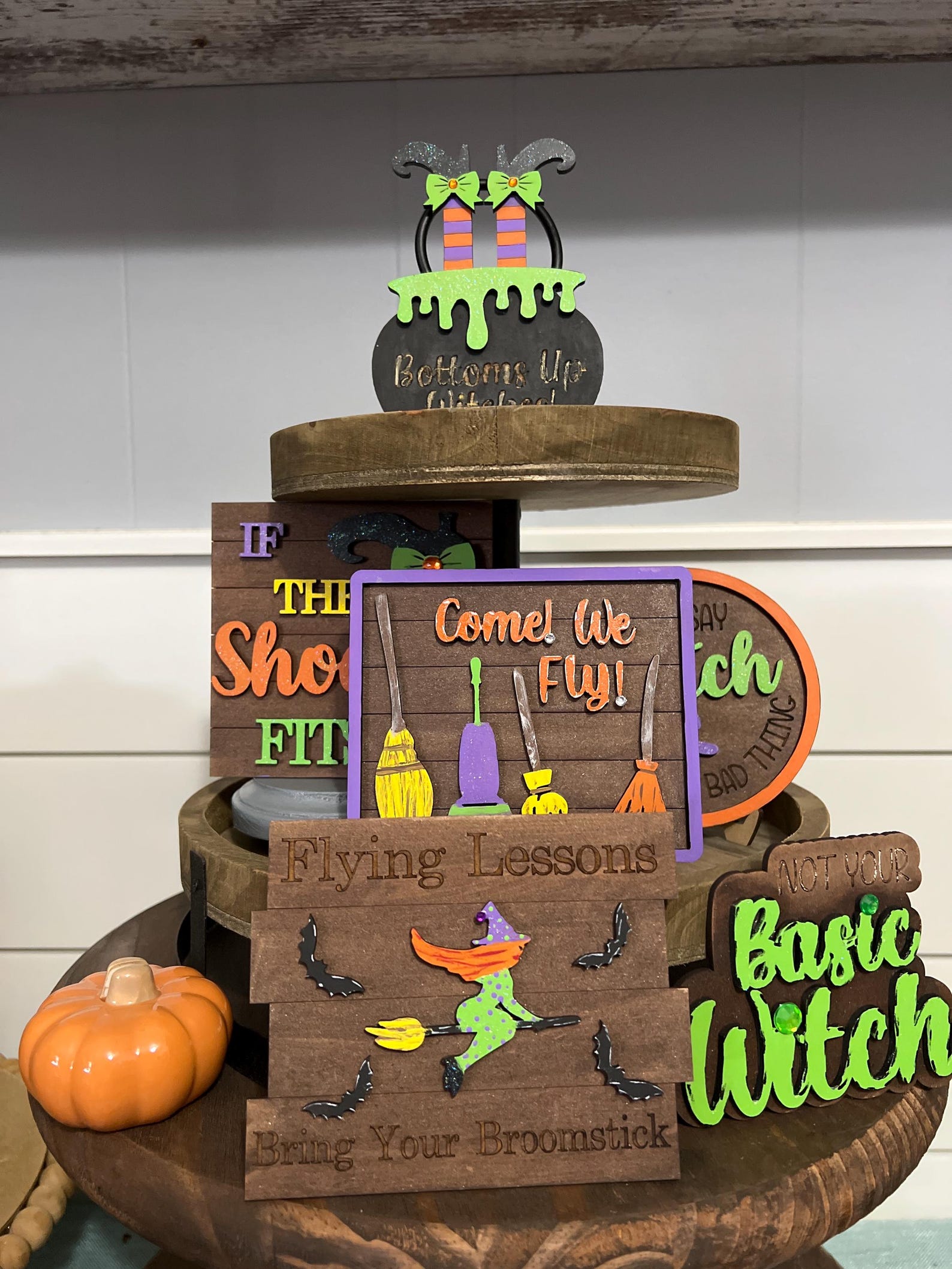 Fall Pumpkin and Crow Shelf Wooden Leaner Decor - Etsy