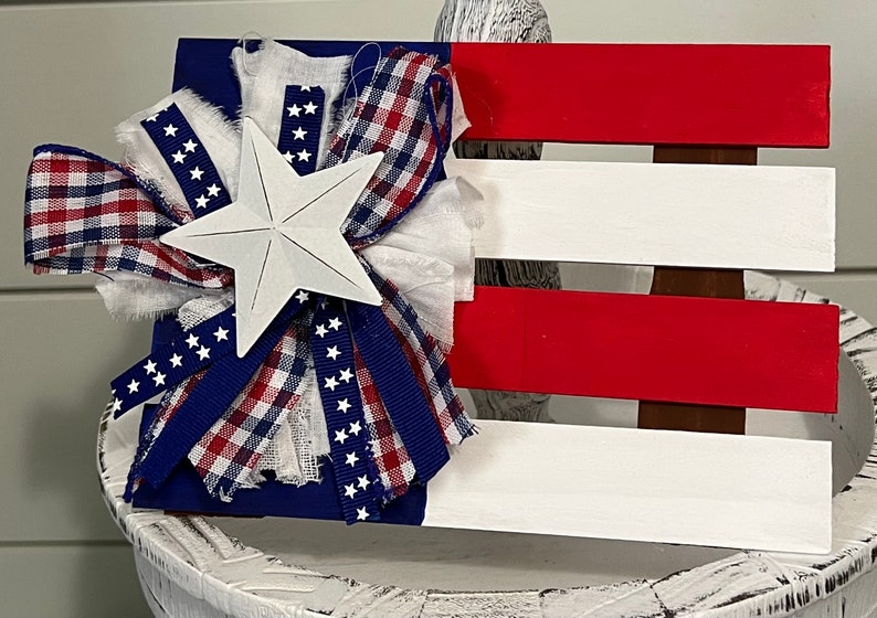 July 4th Flag Patriotic Independence Day Tier Tray Decor - Etsy