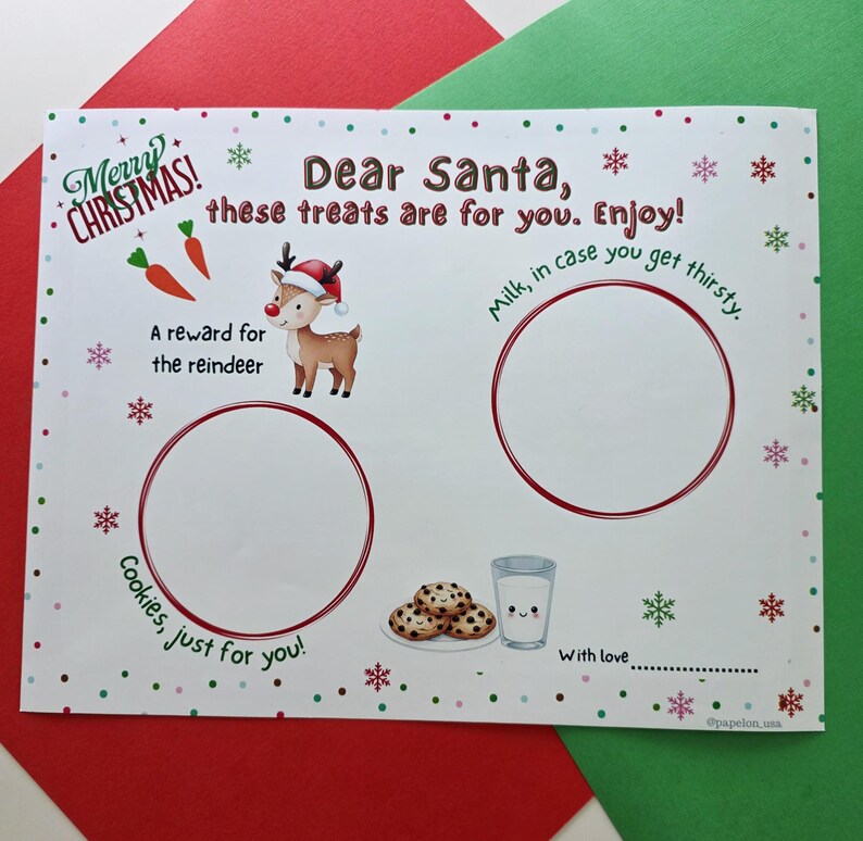 Santa Letter Printable Kit | Advent Calendar | Milk & Cookies Mat ...