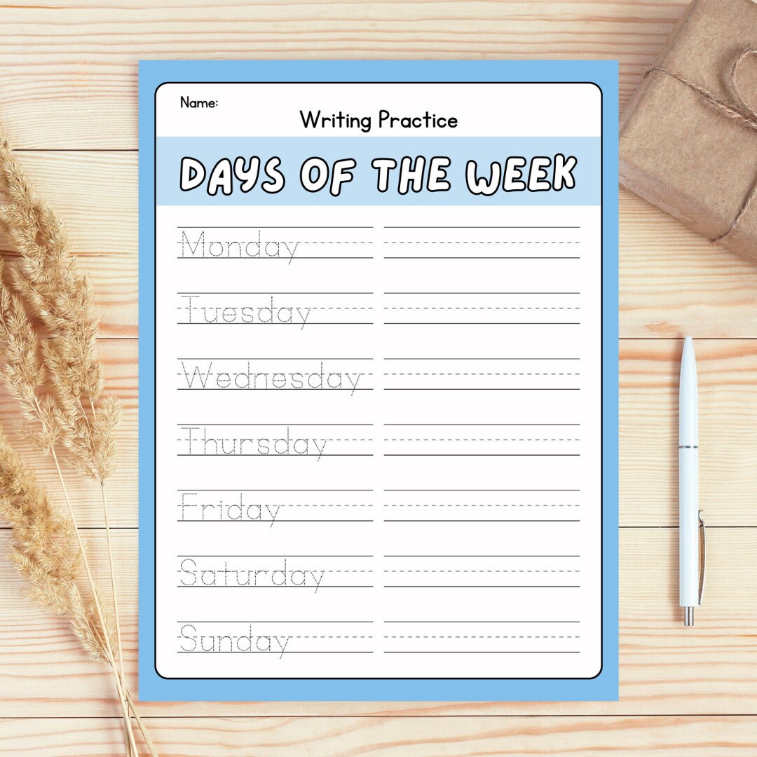 Practice Writing Template for Kindergarten, Practice Worksheets, and ...