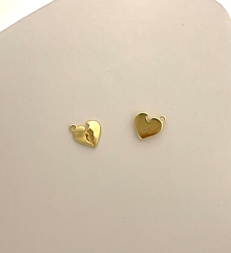 18K Gold Broken Heart Charms Pendants 18K Gold Filled Pendant Charm ...