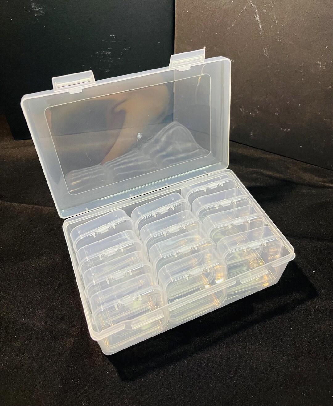 Clear Beads Organizer 12 Inner Boxes With Large Box Beads Storage Beads ...
