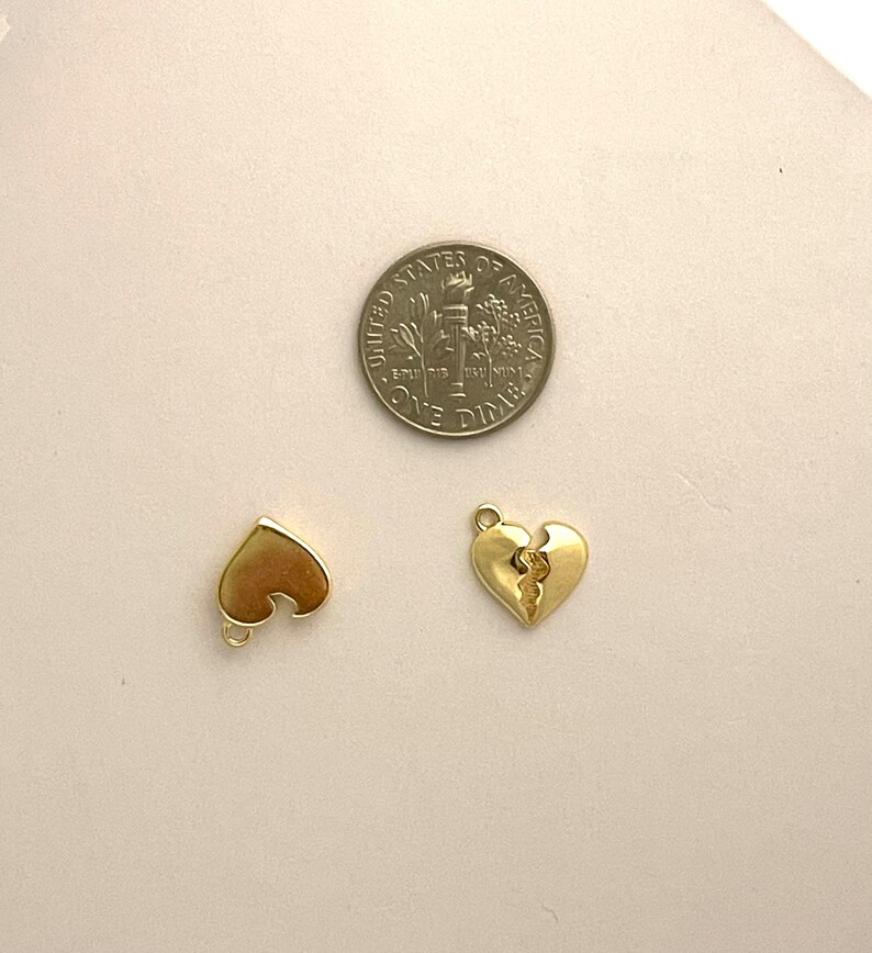 18K Gold Broken Heart Charms Pendants 18K Gold Filled Pendant Charm ...