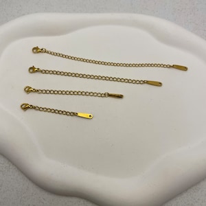 18K Gold Necklace Extender Bracelet Extender Gold Filled Removable ...