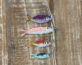 Beaded Fish Keychain - Handmade Bag Charm - Etsy