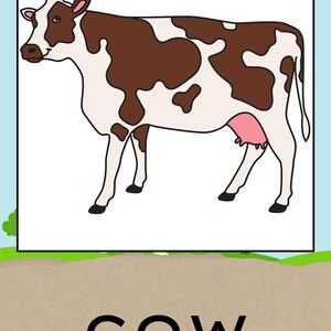 Printable 'farm Animals' Flash Cards (9 Cards) - Etsy