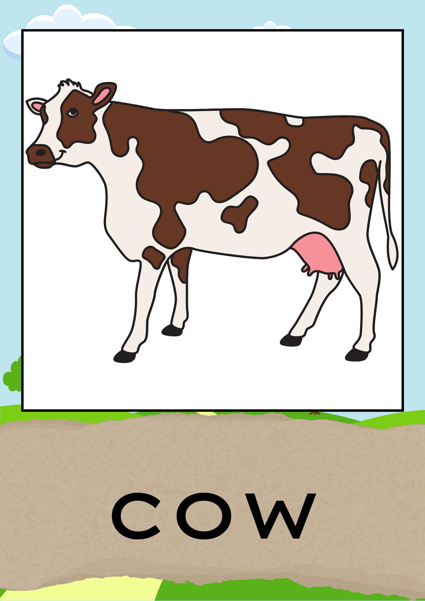 Printable 'farm Animals' Flash Cards (9 Cards) - Etsy