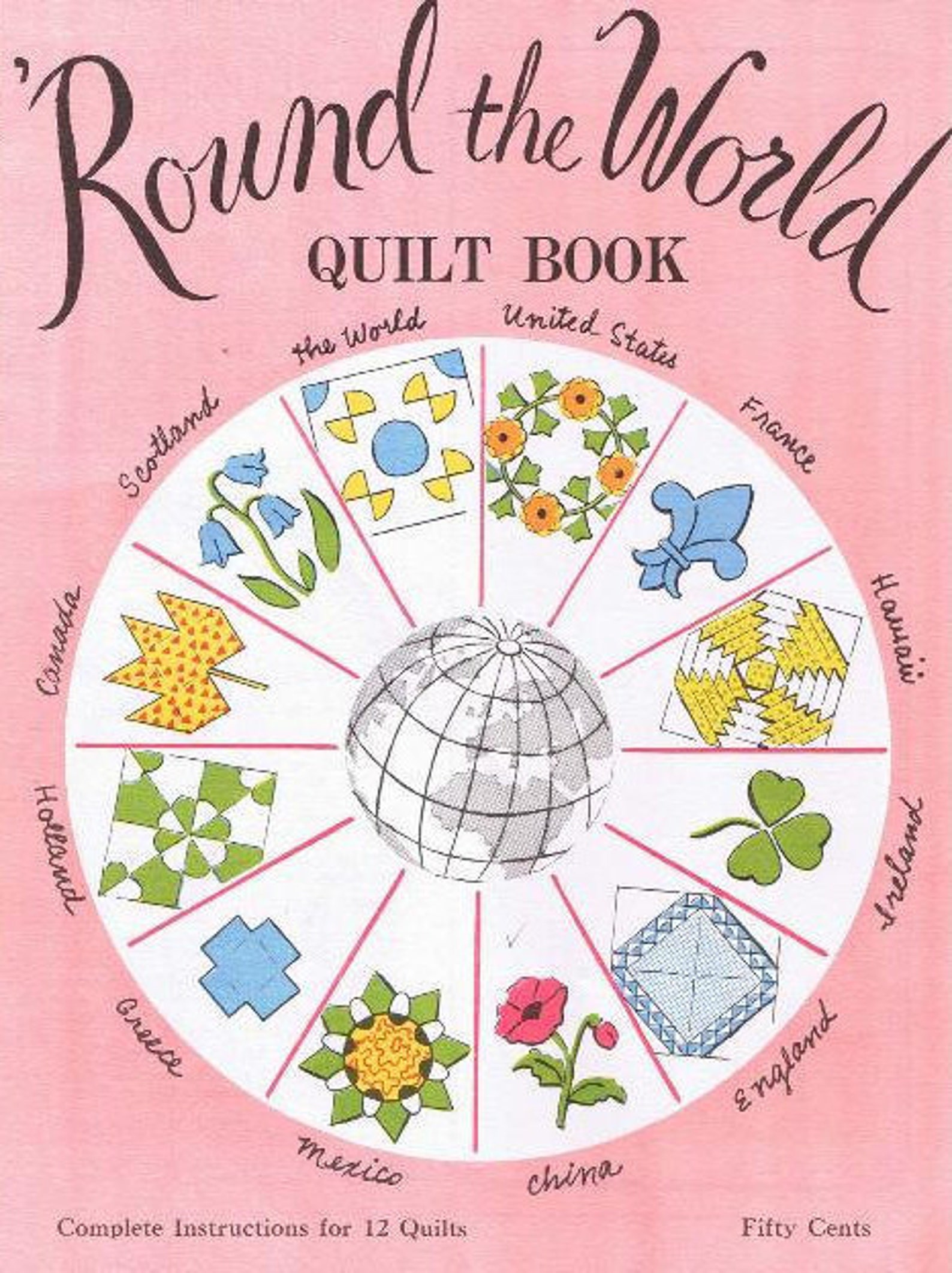 Quilting Patterns, Quilt Book, 'round the World, Quilting Book,vintage ...