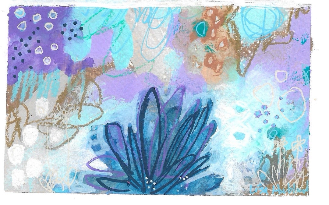 Yucca Original 4 X 6 Abstract Painting on Paper Matted to 5' X 7 - Etsy