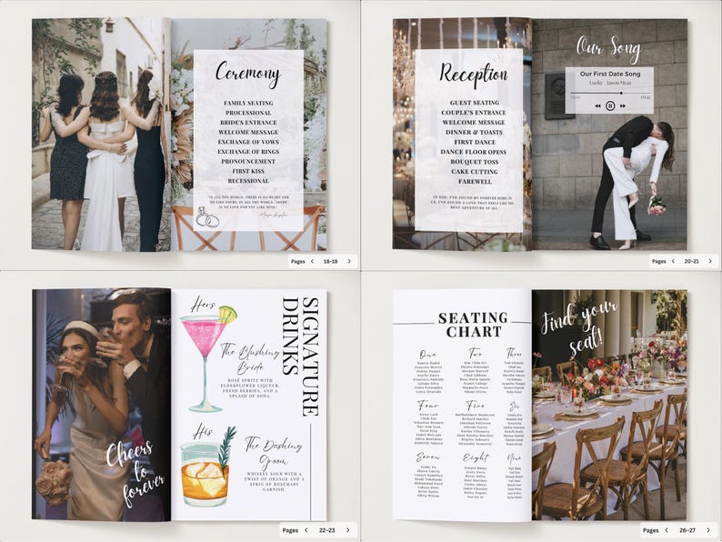 Wedding Magazine Template | 40-page Customizable Canva Design (digital ...