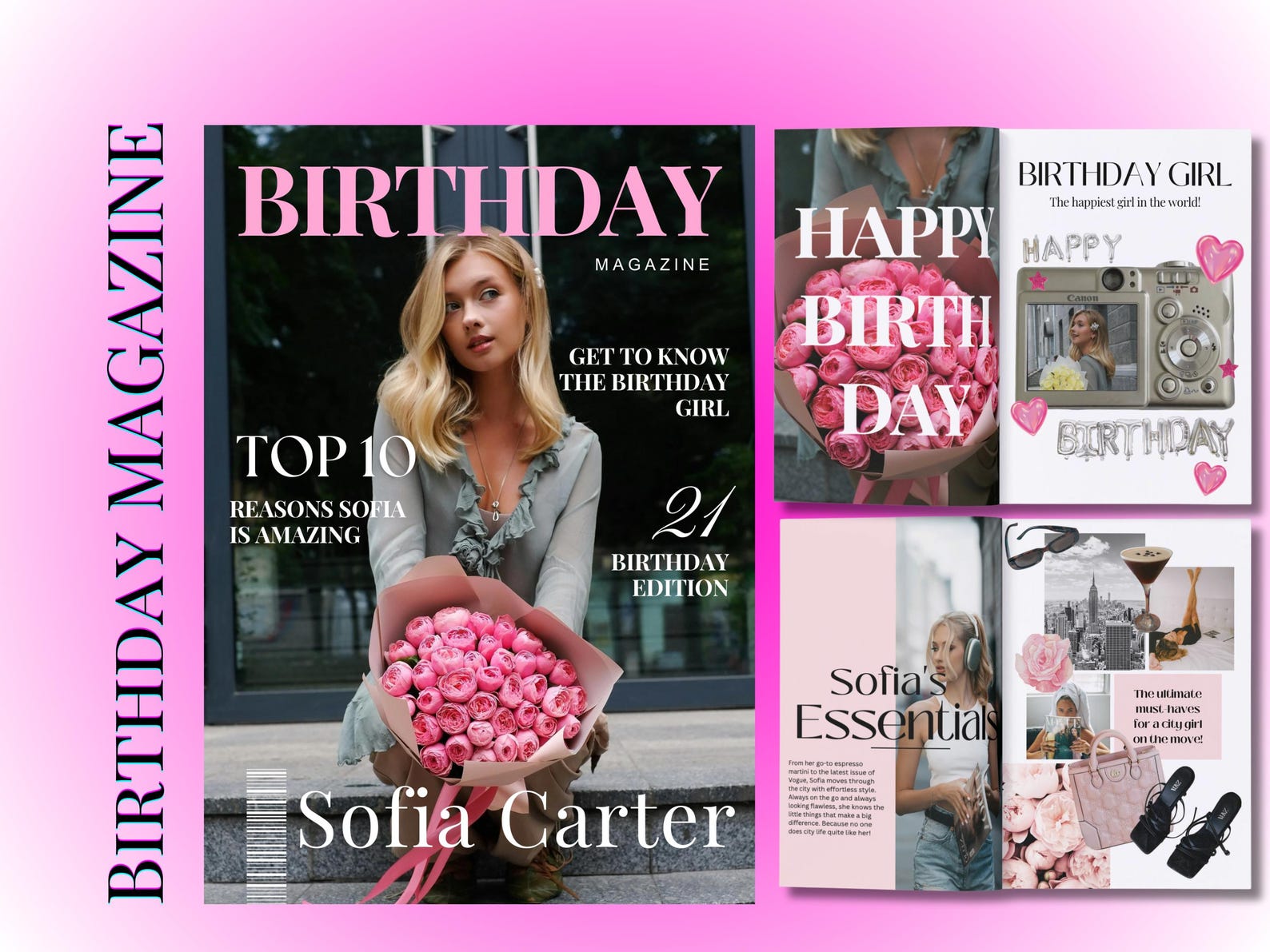 Modèle de magazine d'anniversaire personnalisé | Magazine anniversaire ...