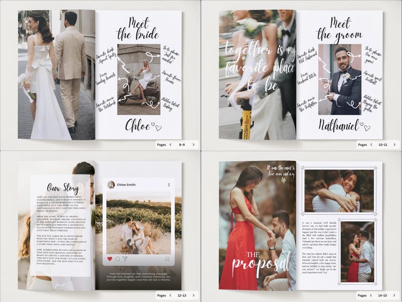 Wedding Magazine Template | 40-page Customizable Canva Design (digital ...