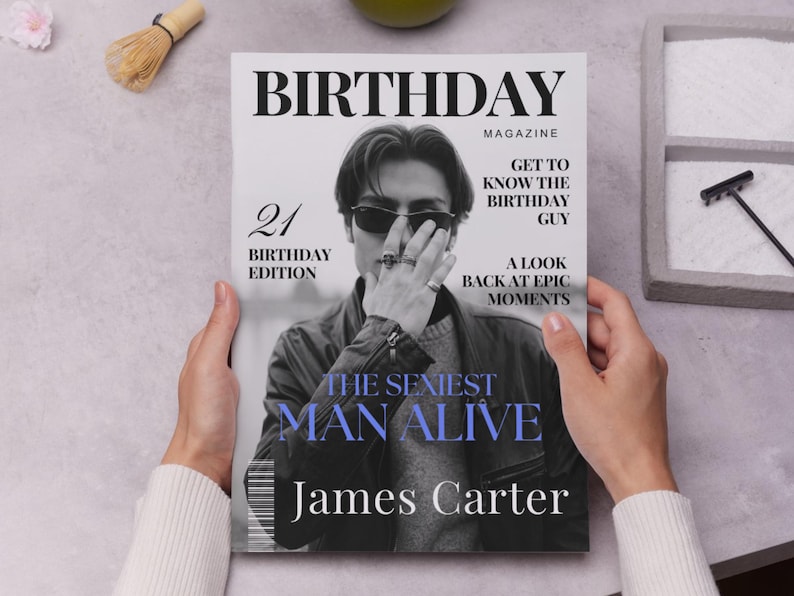 Personalized Birthday Magazine Template for Him | Canva (digital ...