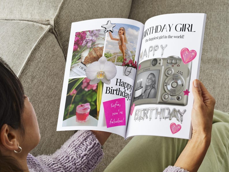 Personalized Birthday Magazine Template: Vogue-inspired Gift (digital ...