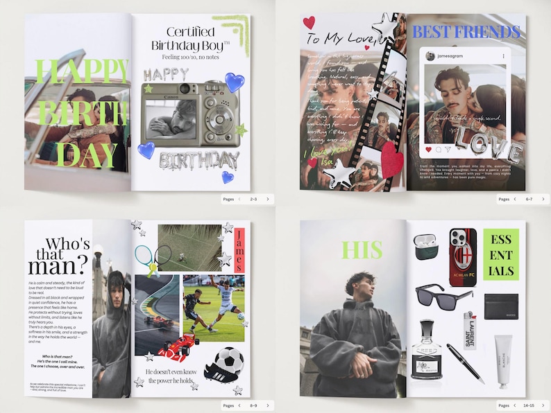 Personalized Birthday Magazine Template for Him | Canva (digital ...